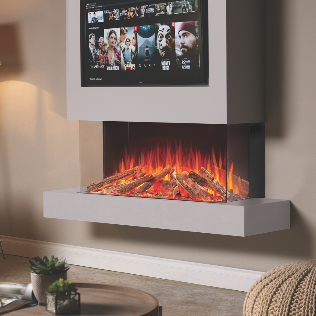 Brandon Wall Mounted Floating Media Wall – Greenfield Services