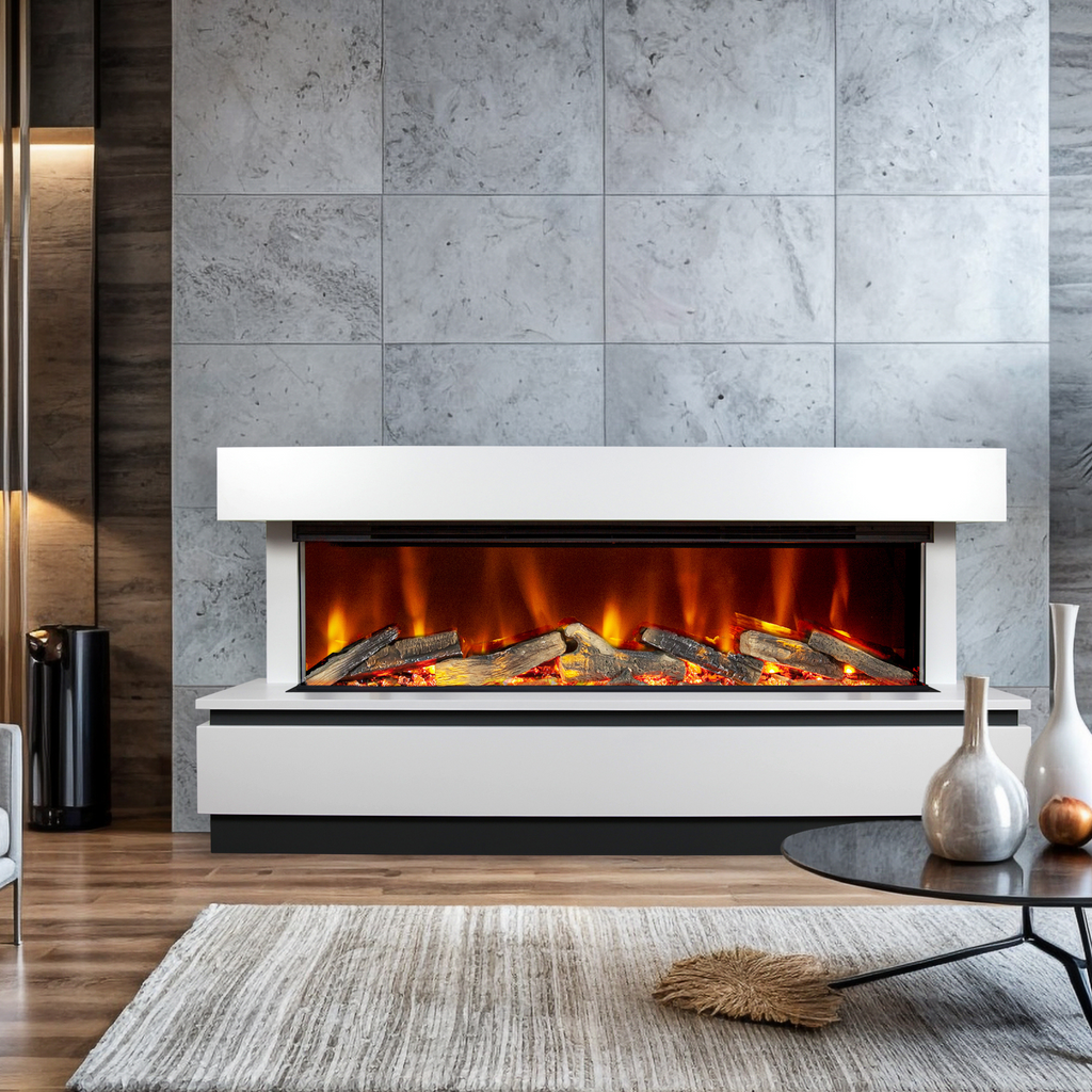 Electriflame VR Sinatra Flat-To-Wall Electric Fire and Fireplace Suite ...