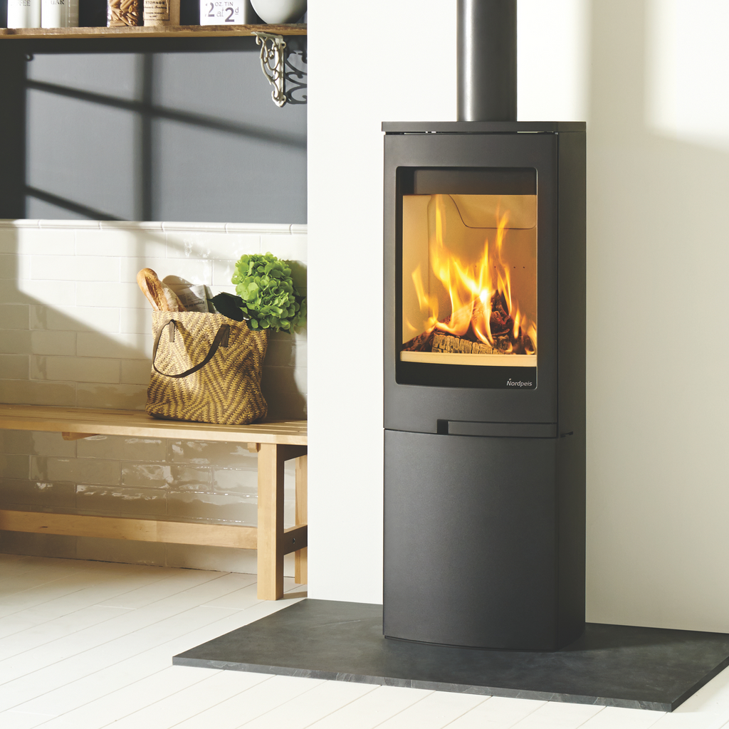 Duo 5 5kW Steel Sided Wood Burning Stove on Closed Base - Nordpeis ...