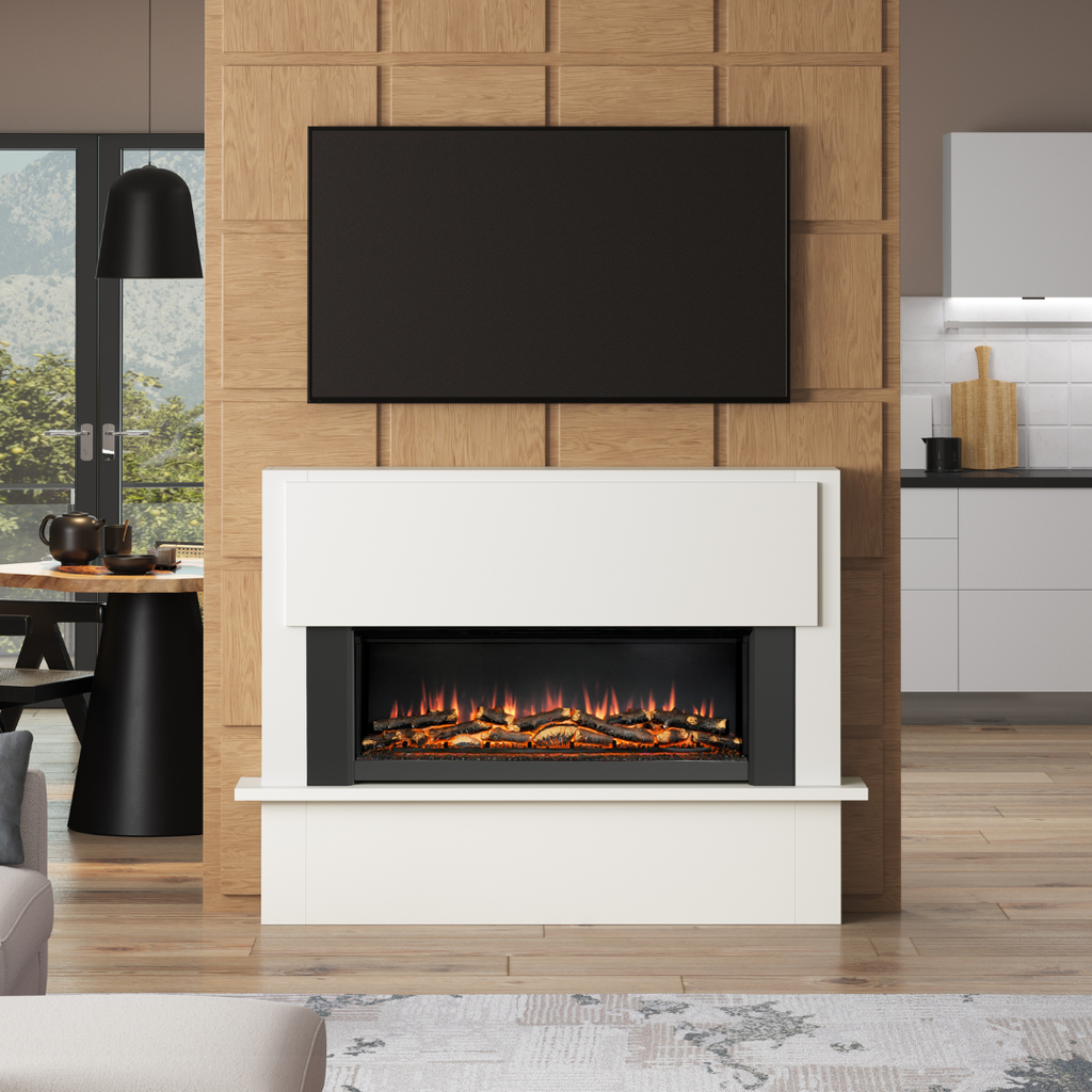 Fairview Flat-To-Wall Electric Fire and Fireplace Suite - Flare ...