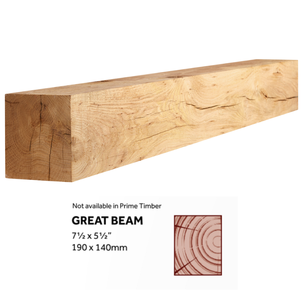 Great Beam Solid Oak Fireplace Beam Complete with Easy-Fix Kit - Focus ...