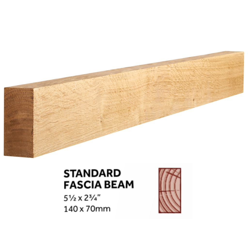 Standard Fascia Beam Solid Oak Fireplace Beam Complete with Easy-Fix K ...