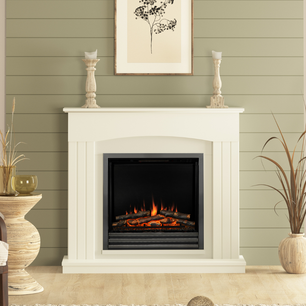 Linmere 44" Flat-To-Wall Electric Fire and Fireplace Suite - Flare ...