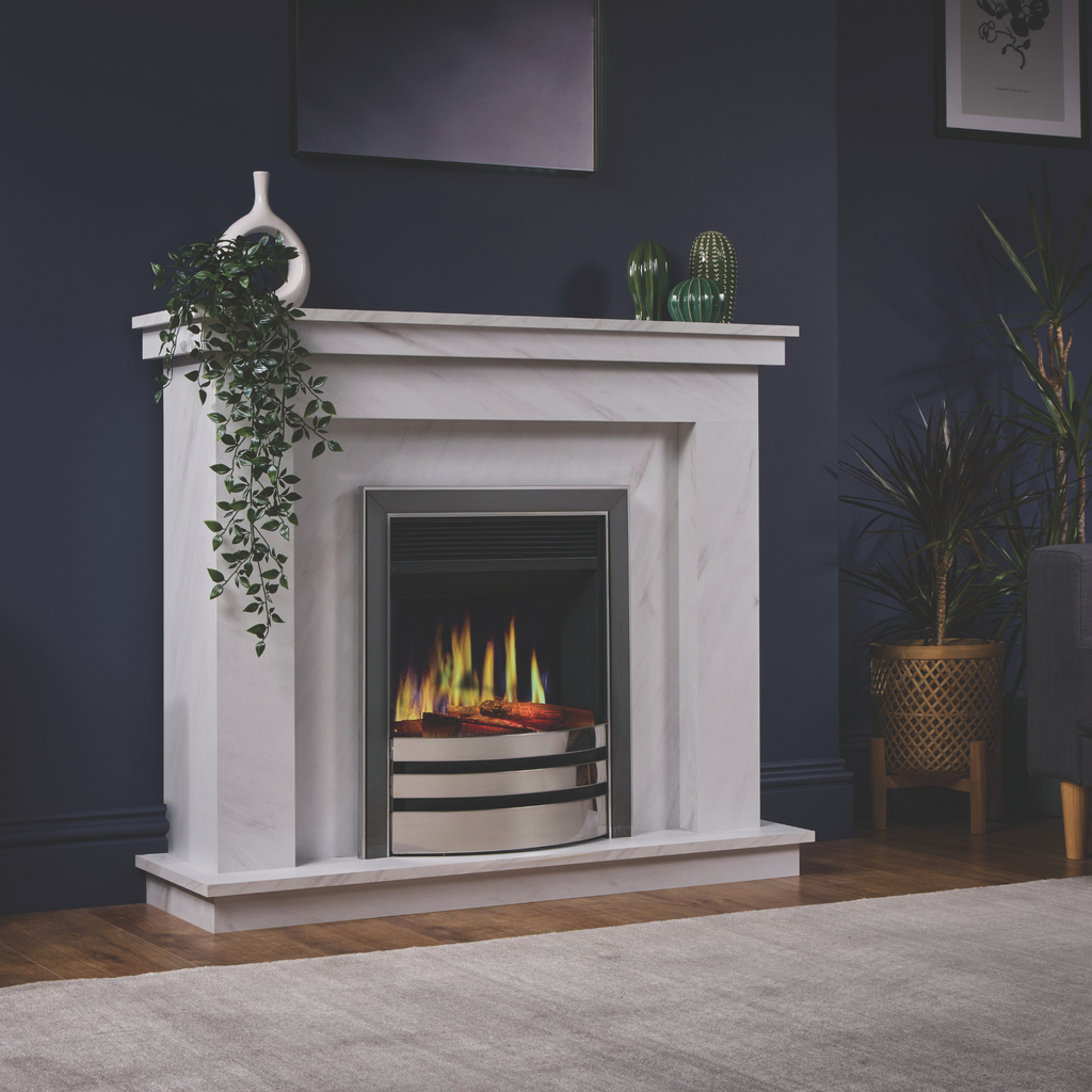 Malito Opulus Flat-To-Wall Electric Fire and Fireplace Suite - Katell ...