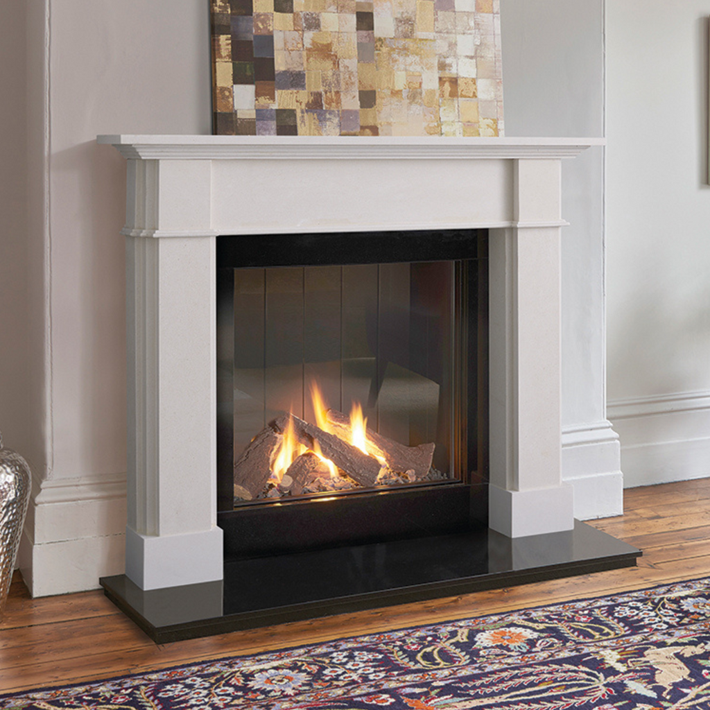 Roseland 59" Aegean Limestone Mantel - The Gallery Collection ...
