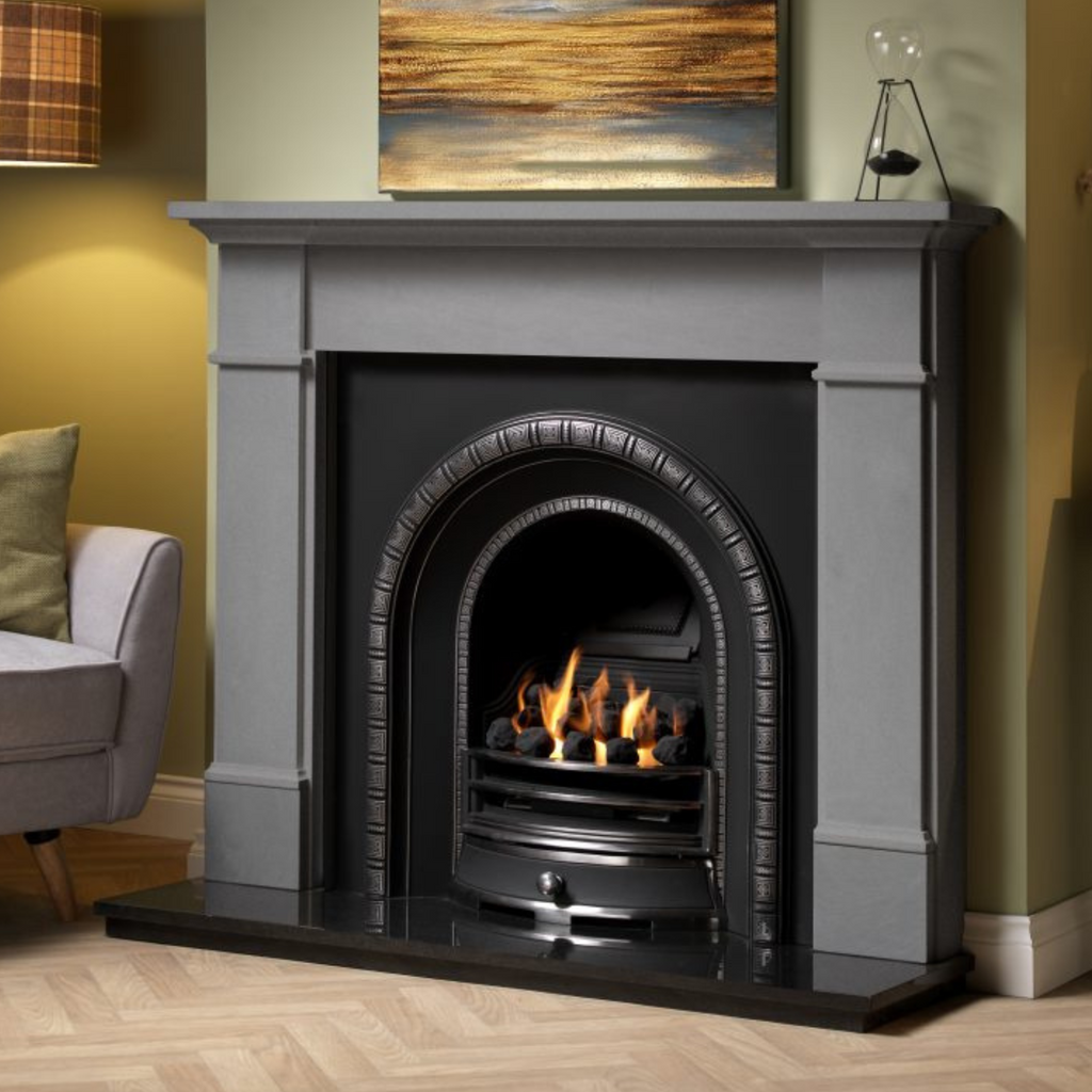 Silsoe 57" Grey Limestone Mantel - The Gallery Collection – Greenfield ...